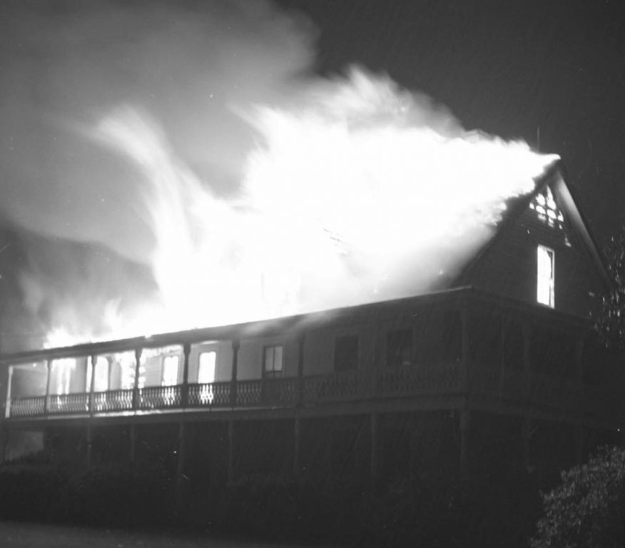 Old House On Fire Black And White