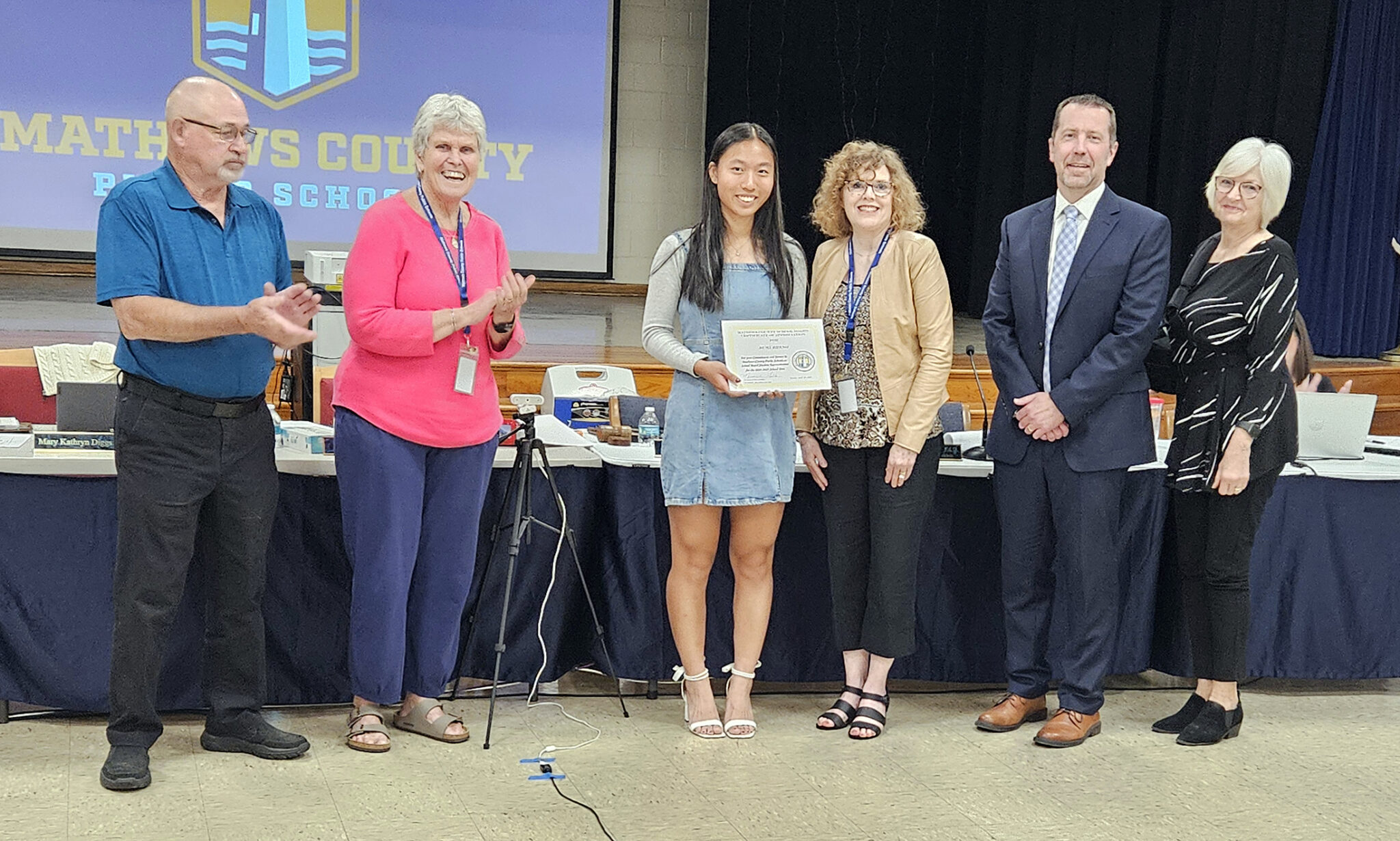 Mathews student representative recognized by school board - Gazette Journal